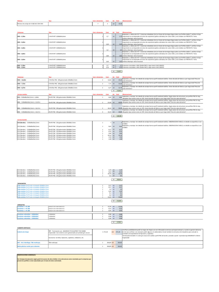 195 VGG2 V1 E100 Cubierta Metalica | PDF | Ingeniería estructural | Rieles