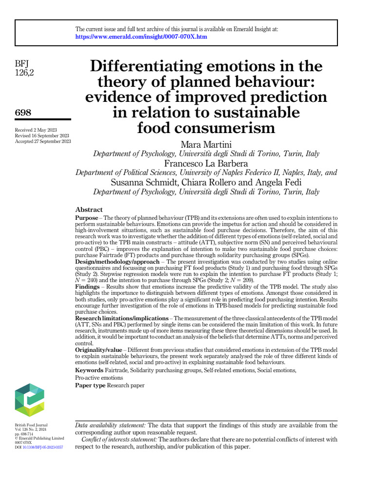 10 1108 - BFJ 05 2023 0357 | PDF | Emotions | Behavior