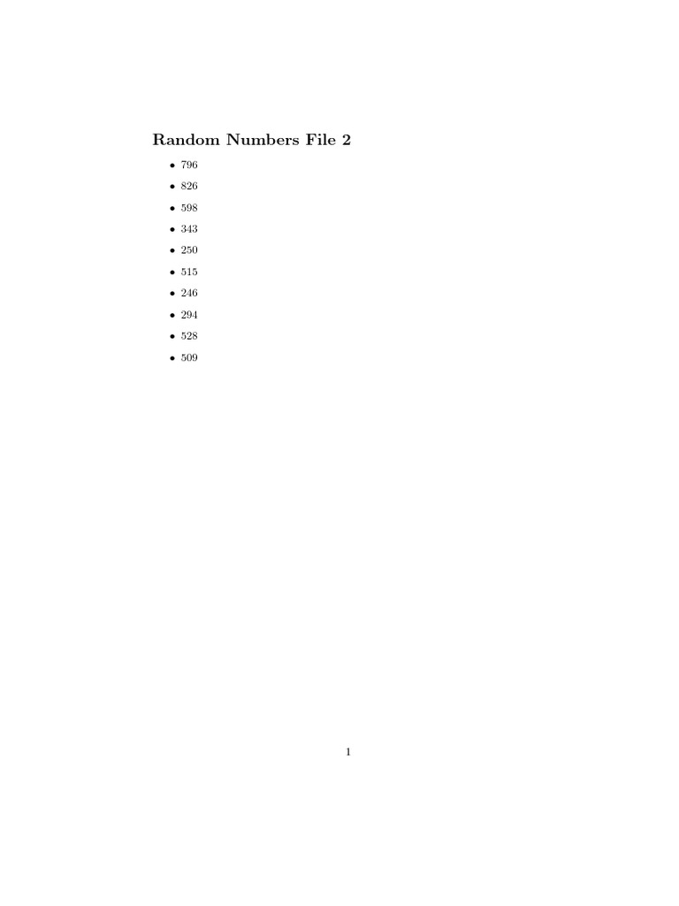 Random Numbers 2 | PDF