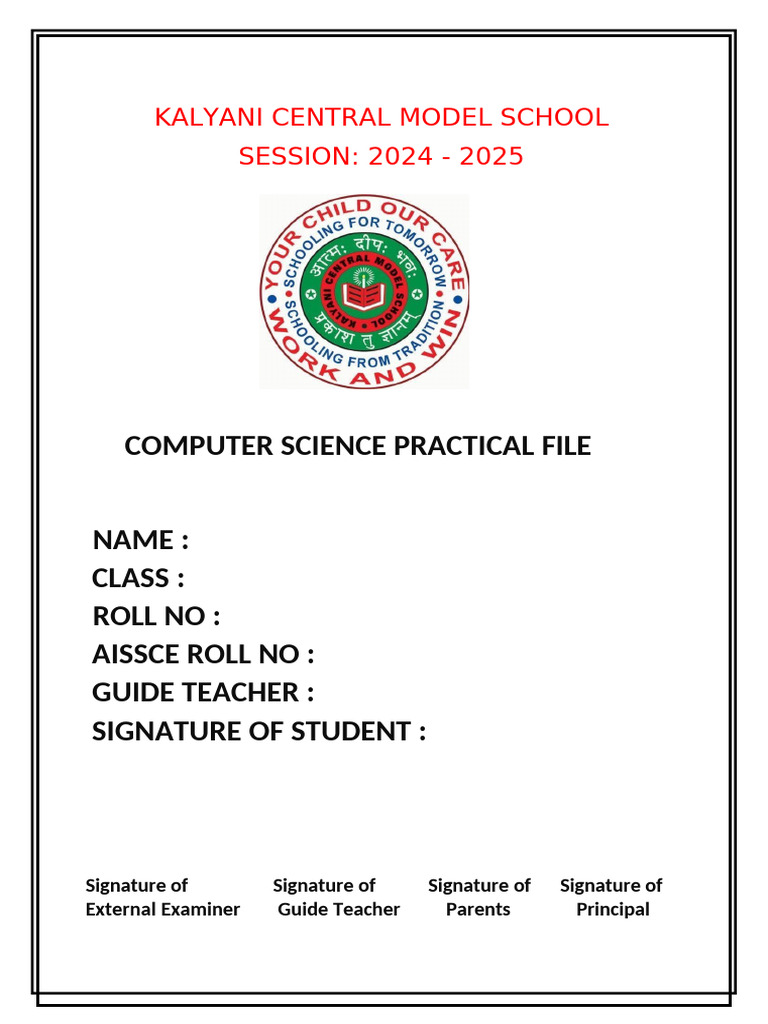 Computer Science Practical File 2024-25 | PDF