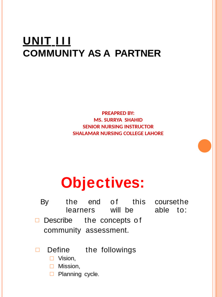 1 - Describe The Concepts of Community Assessment. | PDF | Community ...