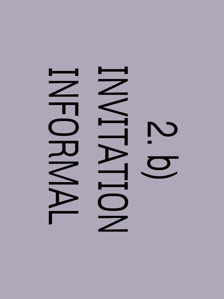 Invitation Informal | PDF