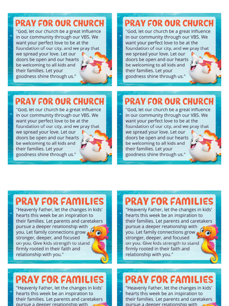 Scuba VBS Prayer Cards | PDF