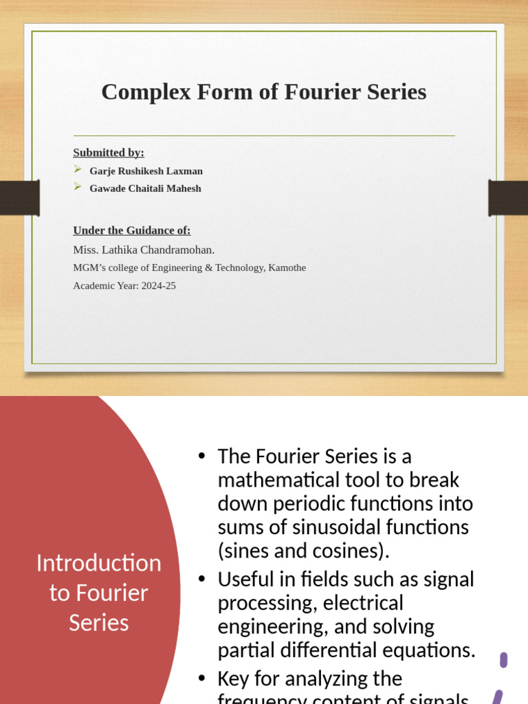 Complex Form of Fourier Series | PDF