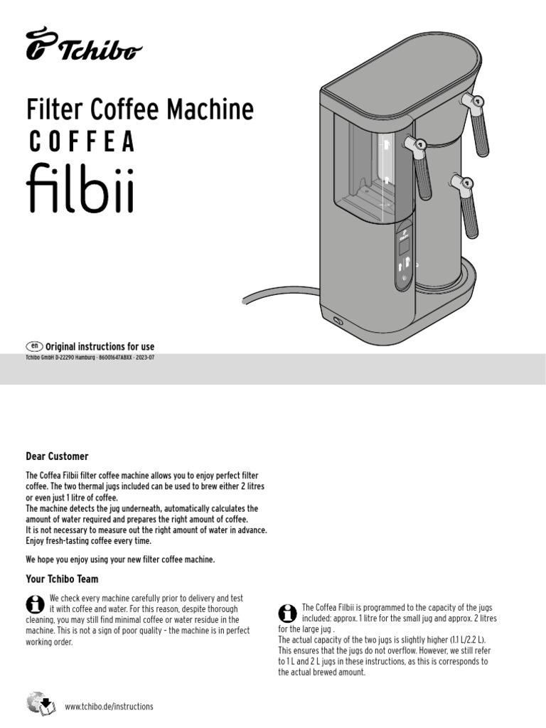 Tchibo Coffea Filbii Machine Guide | PDF | Coffee | Water