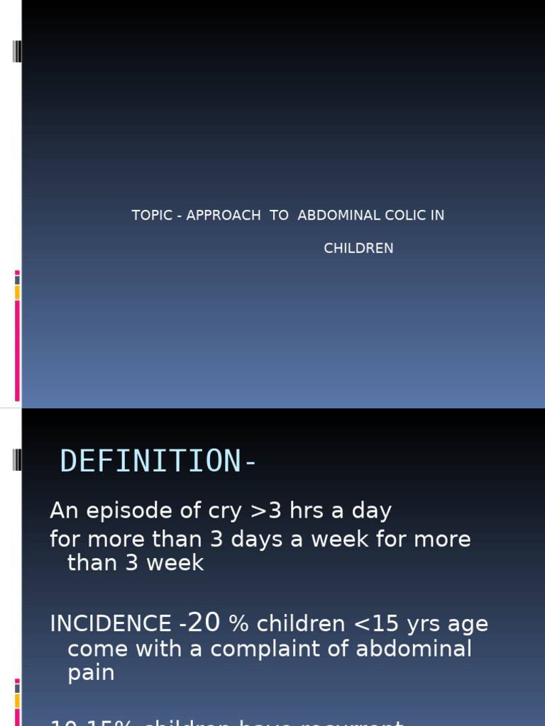 Abdominal Colic in Children | PDF | Constipation | Crohn's Disease