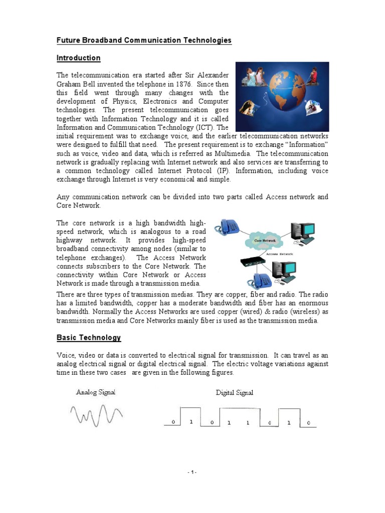 Future Broadband Communication | PDF | Internet Access | Computer Network