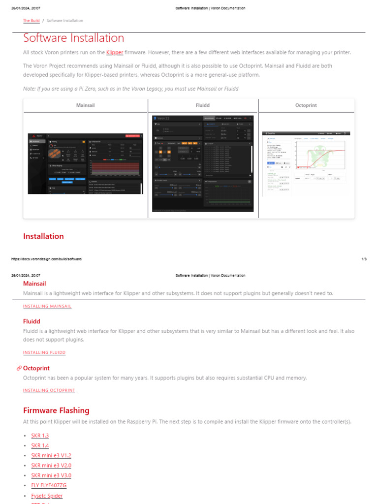 1 - Software Installation - Voron Documentation | PDF | Computing | Software Engineering
