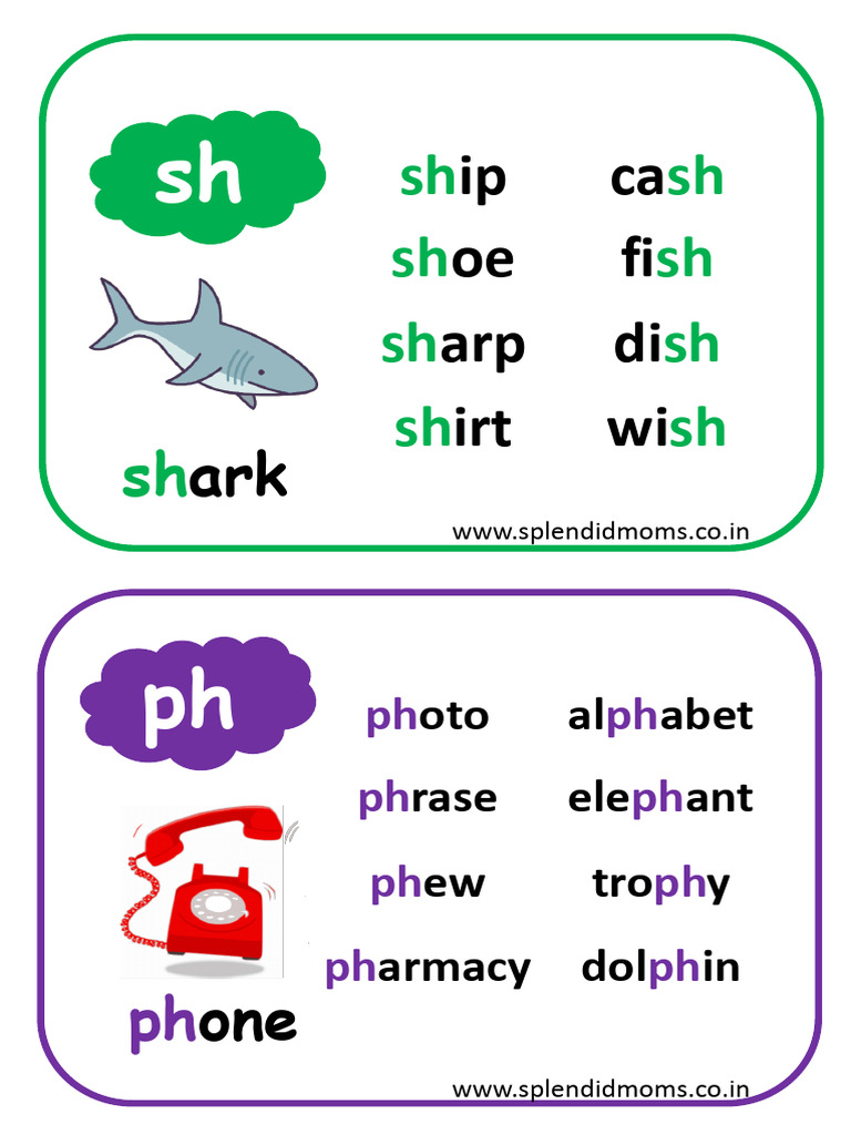 Sh Ph Digraph Words (1) (1) | PDF