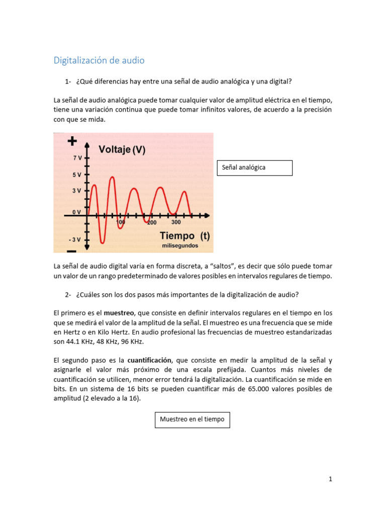 Digitalización de Audio: Proceso y Tipos | PDF