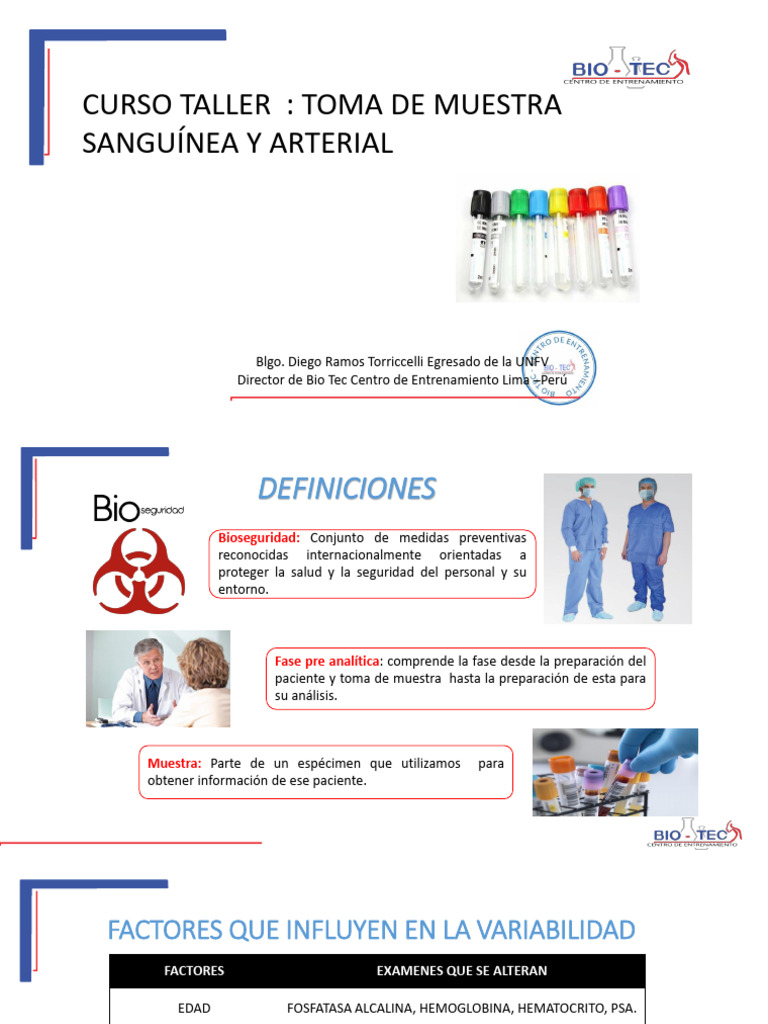 Taller sobre Toma de Muestra Sanguínea | PDF | Especialidades Medicas ...