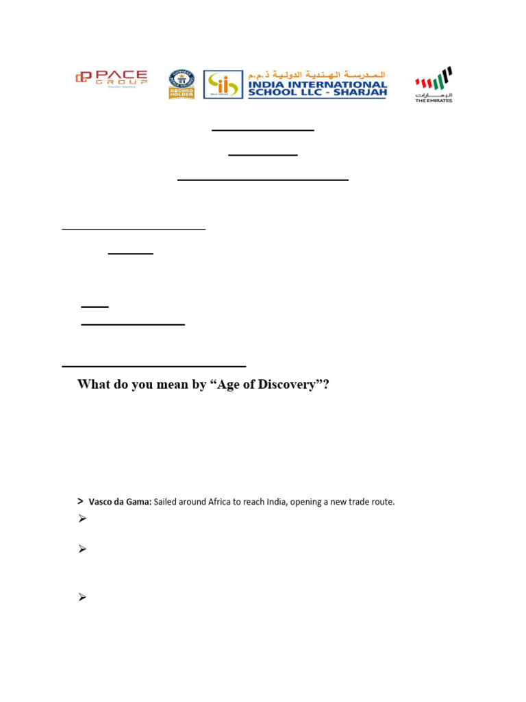 Notes- the Age of Discovery (1) | PDF | Age Of Discovery | Exploration