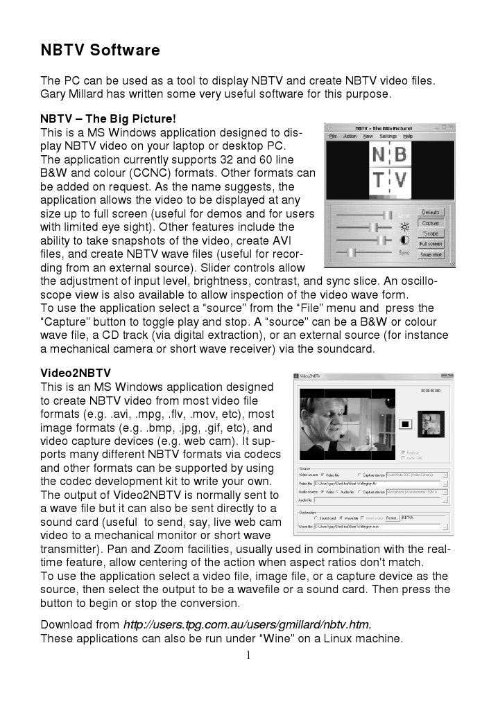 NBTV Software for Video Display and Creation | PDF | Computers