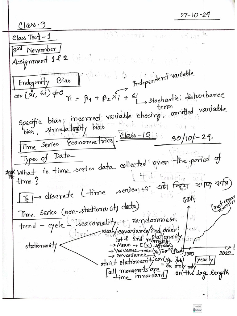 Time Series Class 1,2,3 | PDF