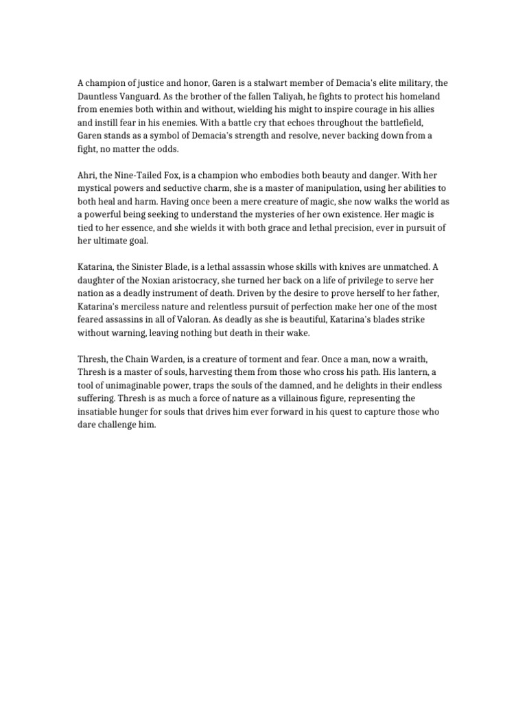 Lol Lore Document 3dasdasdsadd | PDF