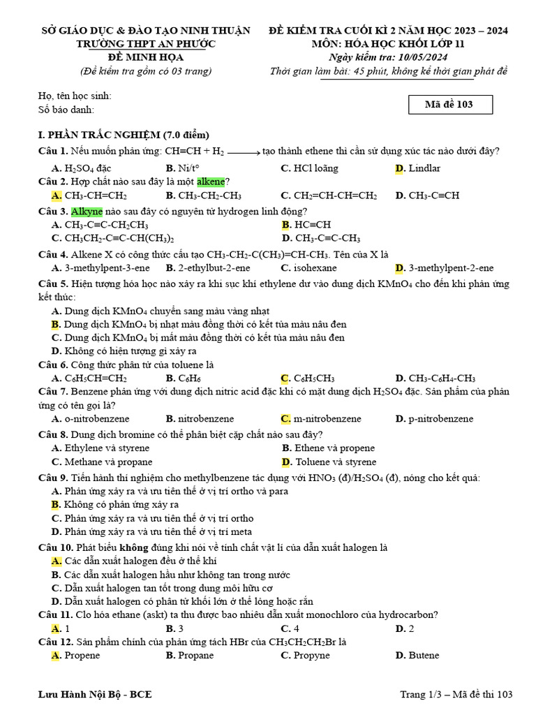 Đề gốc 103 CK2 | PDF