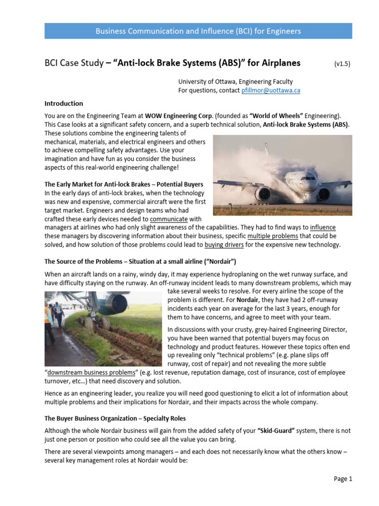 BCI Case Study-Anti-lock Brakes-v1.5-PF-Jan16-23 | PDF | Anti Lock Braking System | Airport