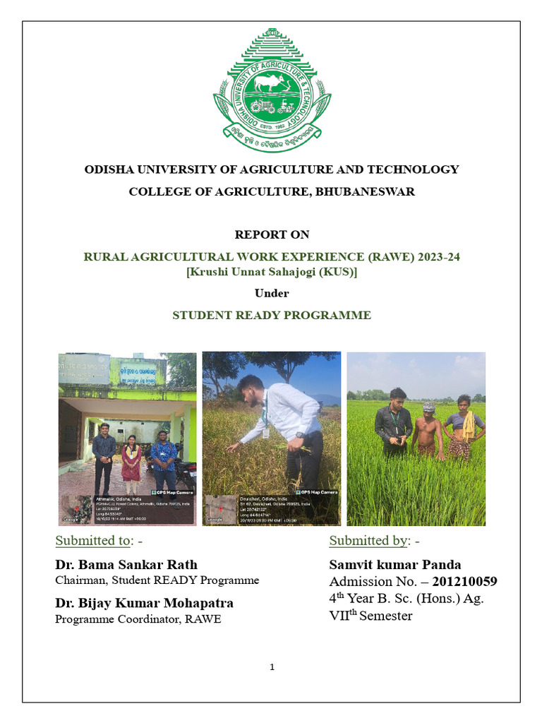 KUS Report: RAWE 2023-24 Overview | PDF | Agriculture