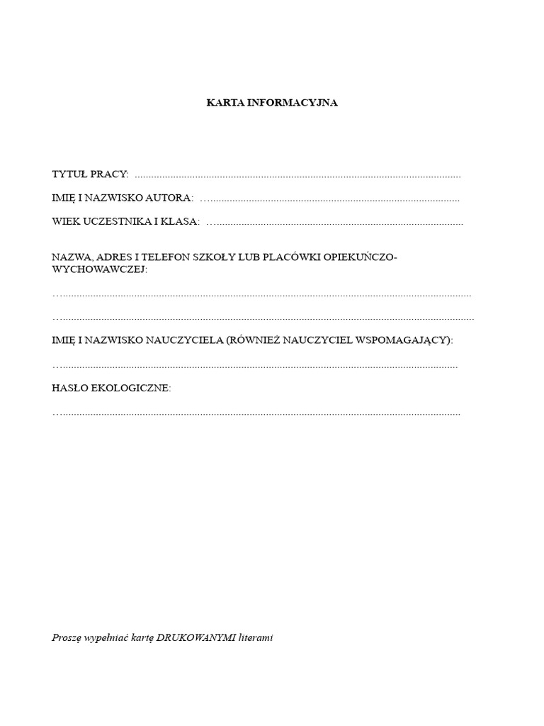 DZS Karta Informacyjna | PDF