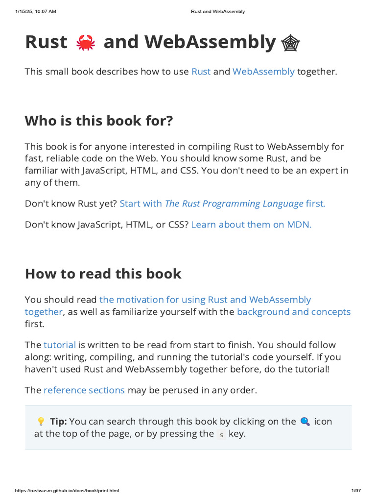 Rust and WebAssembly | PDF | Java Script | World Wide Web
