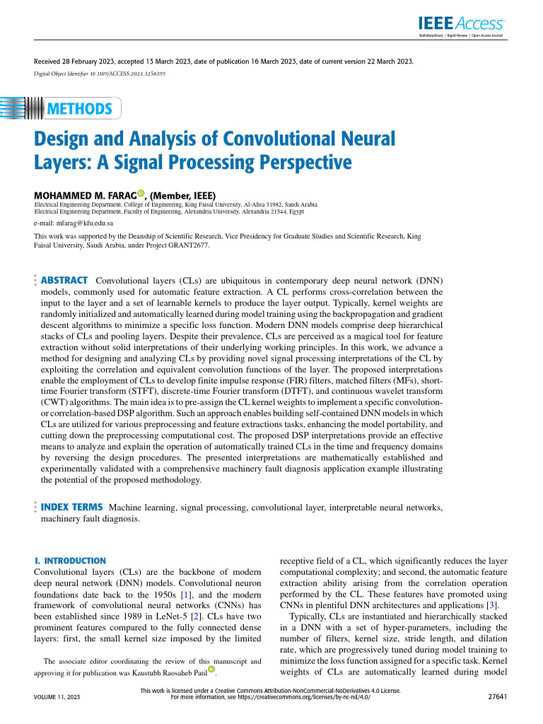 Design and Analysis of Convolutional Neural Layers a Signal Processing Perspective | PDF | Deep ...