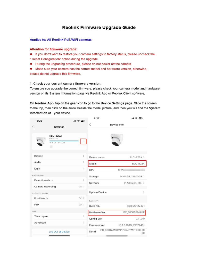 Reolink Firmware Upgrade Guide-Cameras | PDF