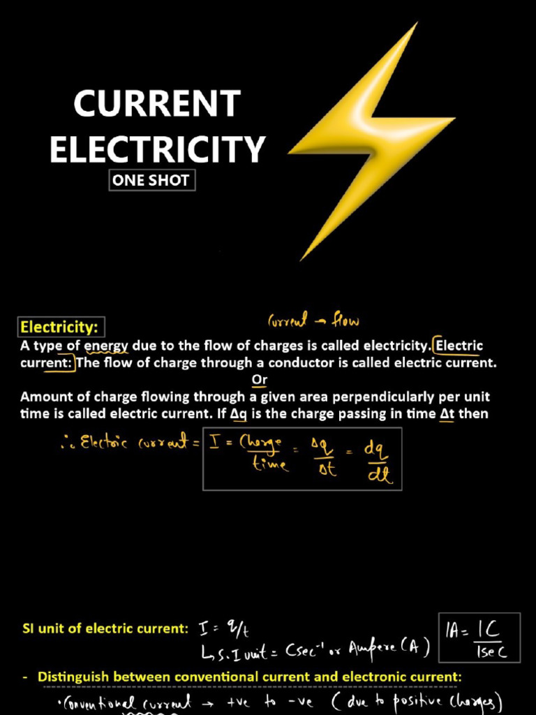 Current Electricity One Shot | PDF