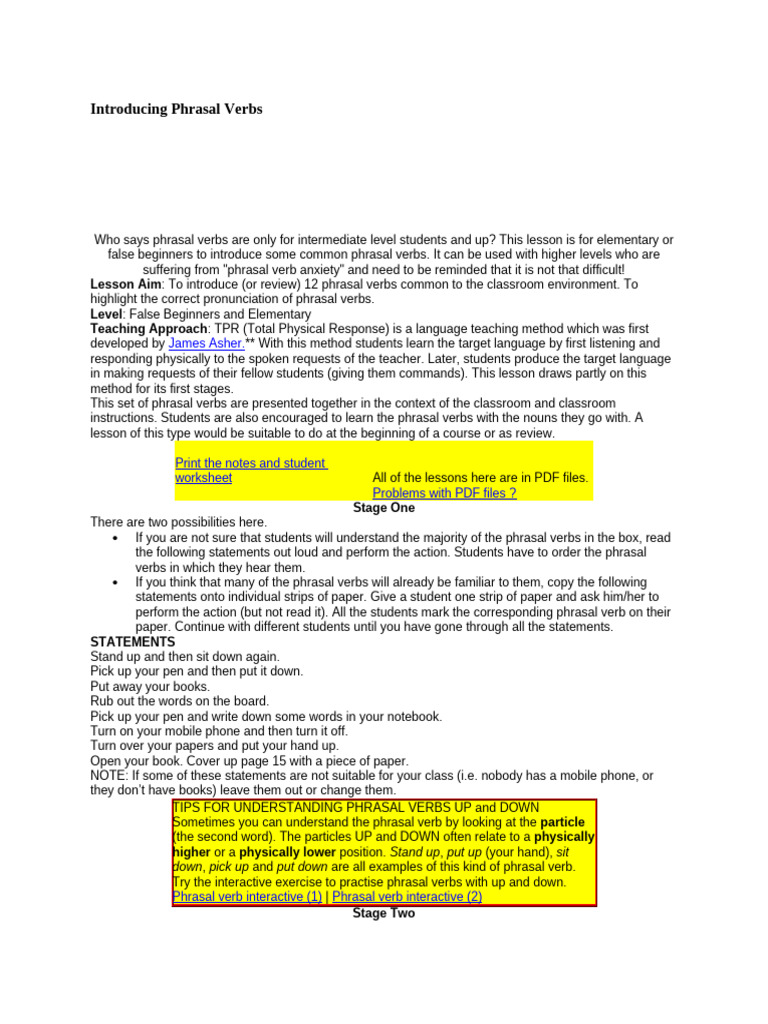 Introducing Phrasal Verbs | PDF | Semantic Units | Linguistics