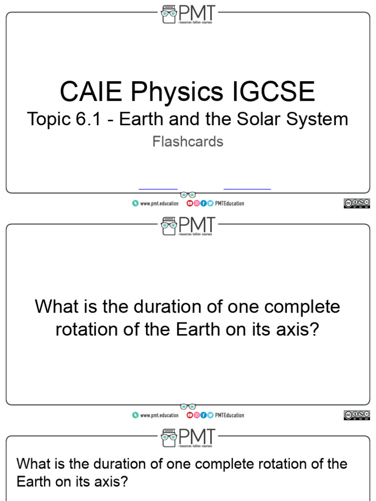CAIE IGCSE Physics: Earth & Solar System | PDF | Planets | Solar System