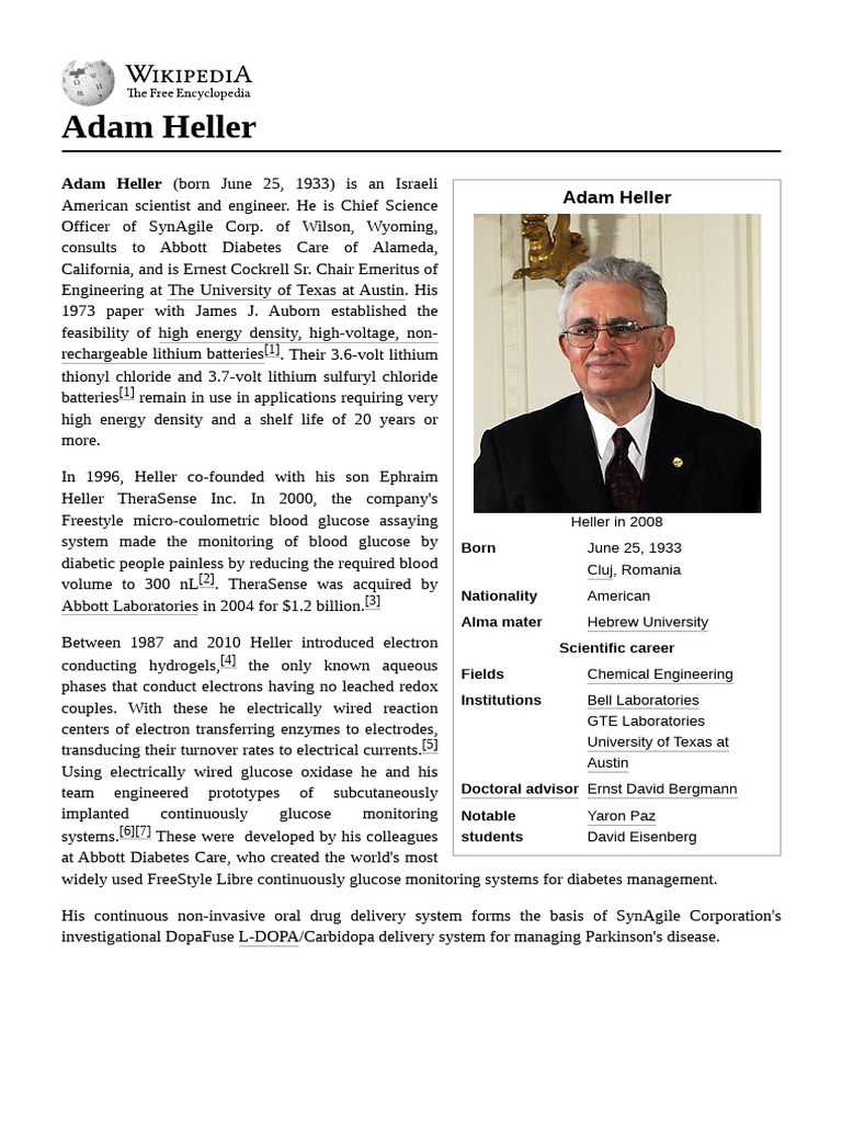 Adam_Heller | PDF | Applied And Interdisciplinary Physics | Chemical Substances