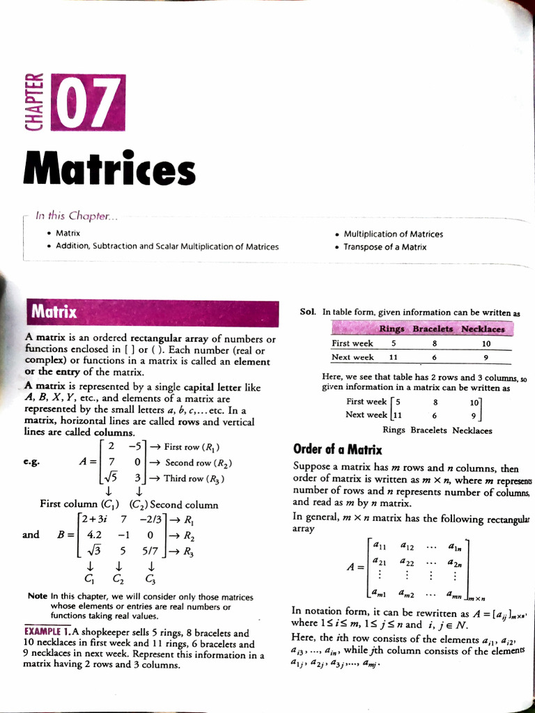 Matrices | PDF | Matrix (Mathematics) | Functions And Mappings