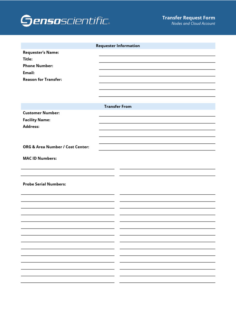 Blank Node Transfer Request Form | PDF