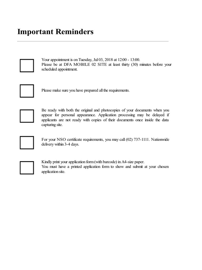 Important Reminders | PDF | Government And Personhood