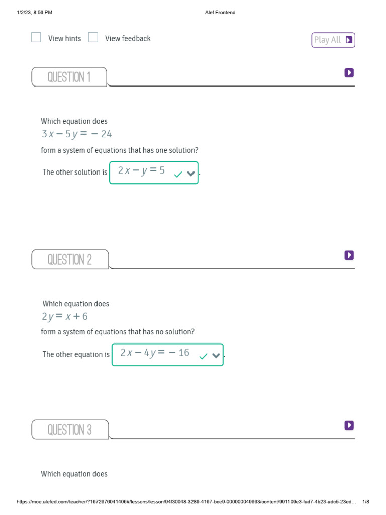 Writing and Solving Systems of Equations by Substitution | PDF ...