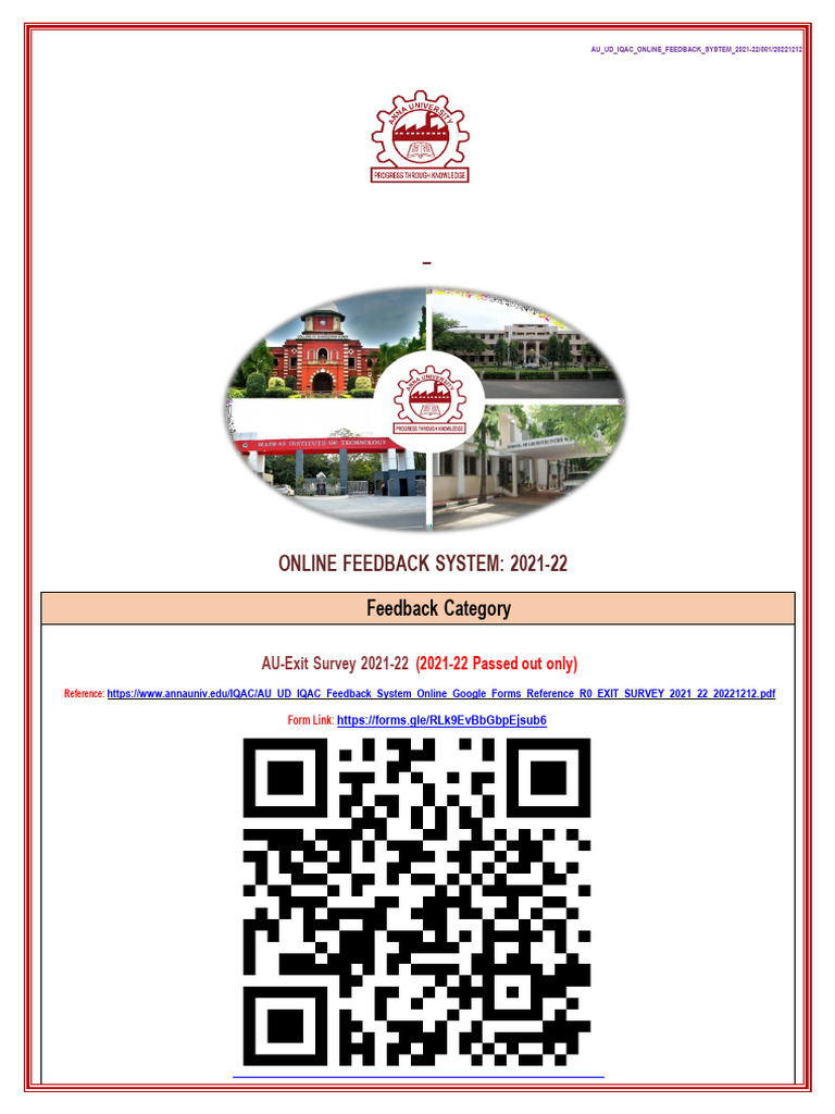 AU UD IQAC Feedback System 2021-22 - Online Google Forms 20221215 | PDF