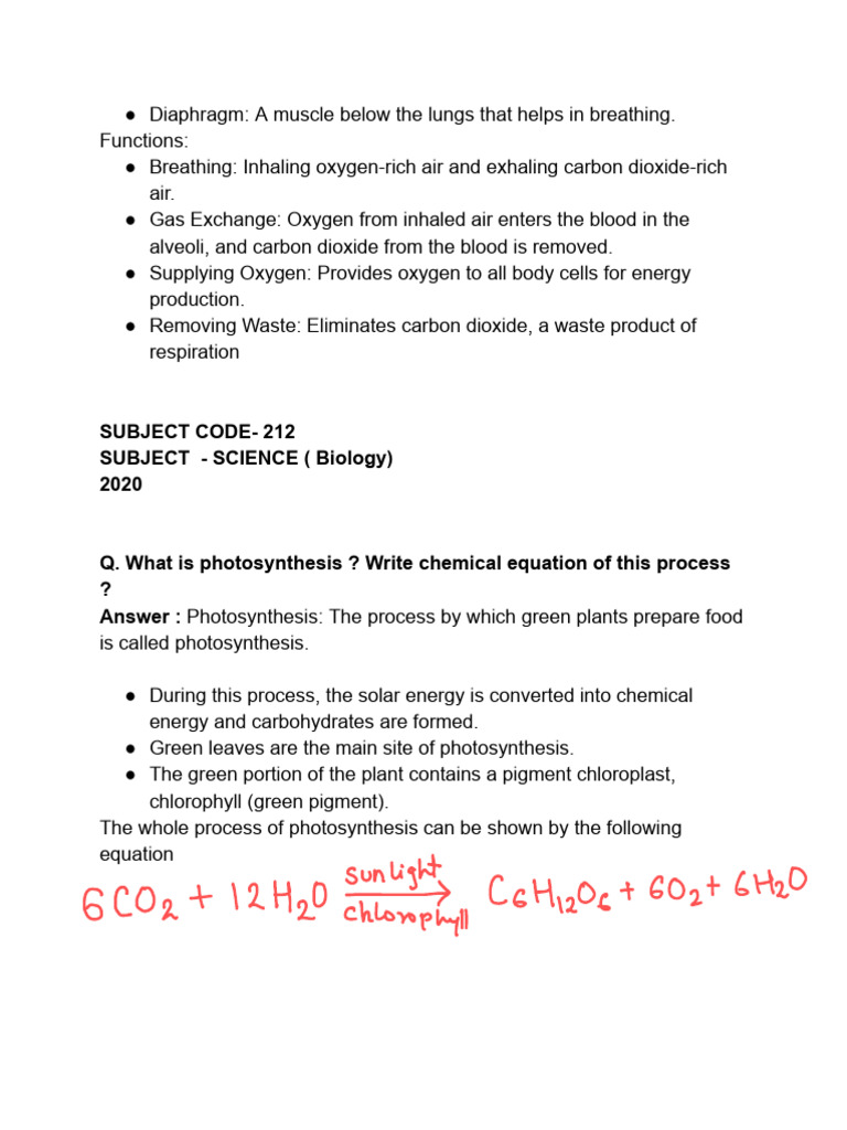 Biology 5 Year Subjective Question Part 1 - by Shizin | PDF