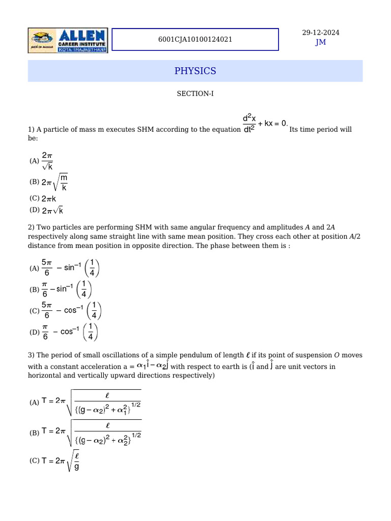 Solution | PDF | Ellipse | Oscillation