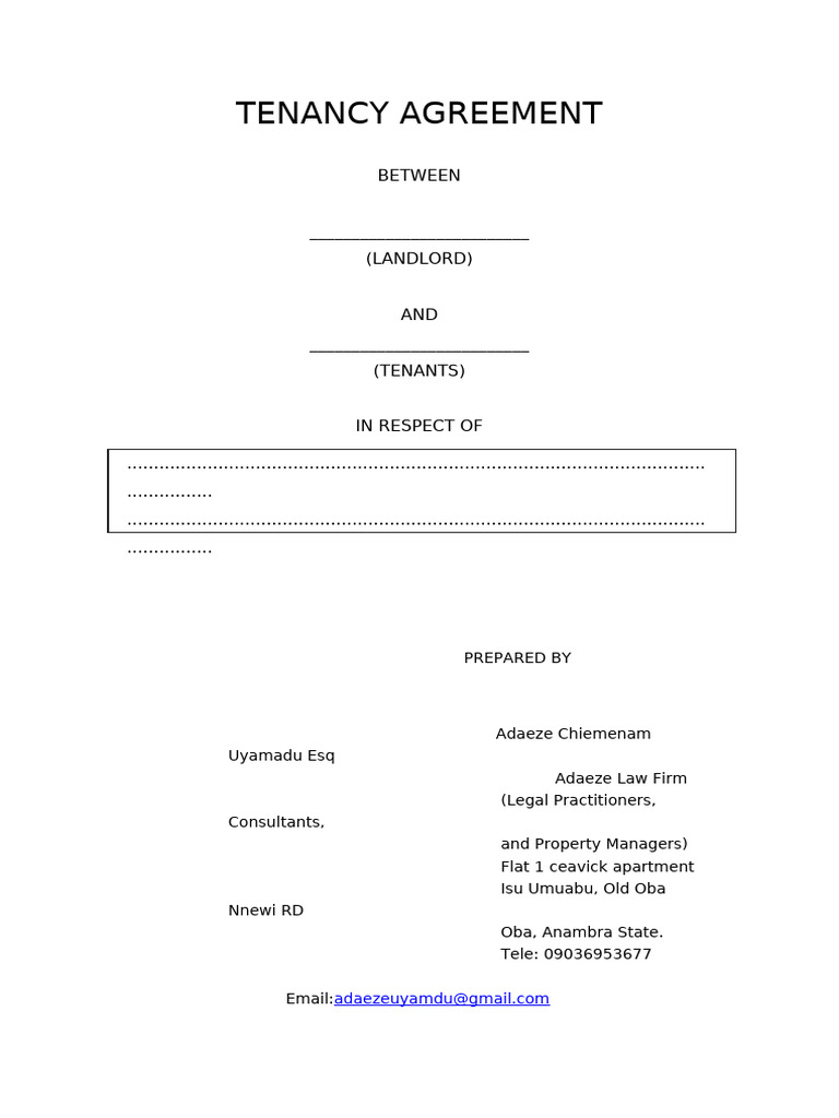 TENANCY AGREEMENT | PDF | Leasehold Estate | Landlord