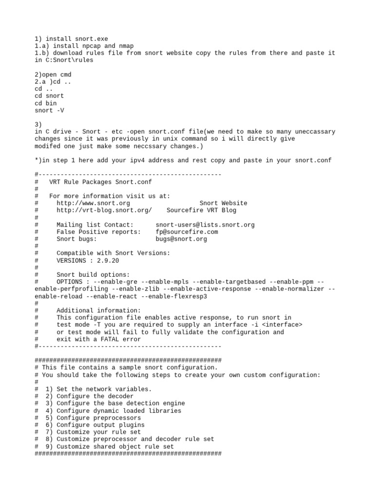 Snort Installation Guide Pdf Network Architecture Application Layer Protocols