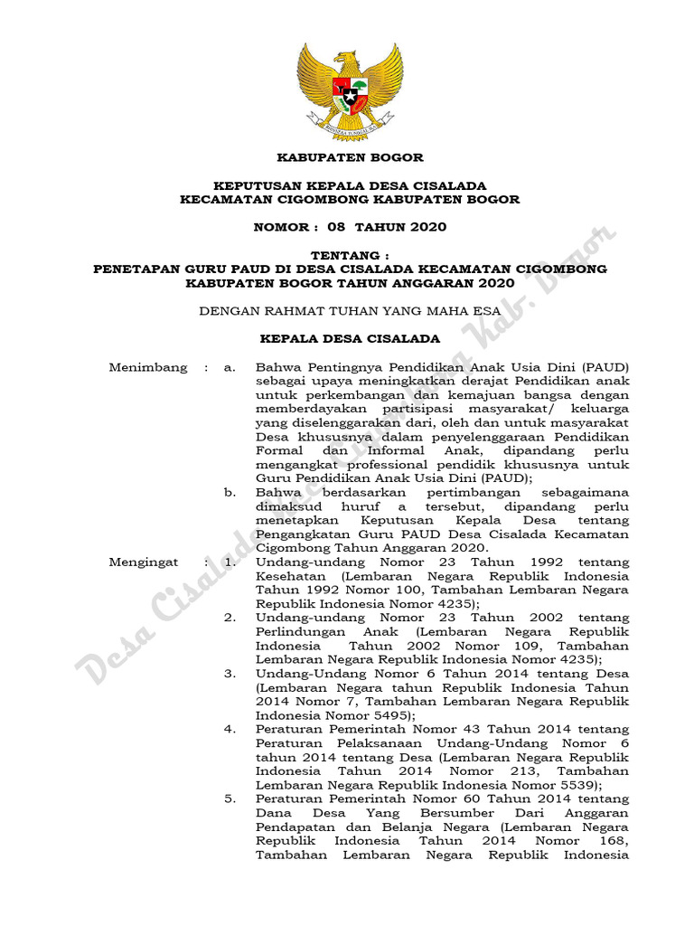 SK 08 2020 Guru Paud | PDF