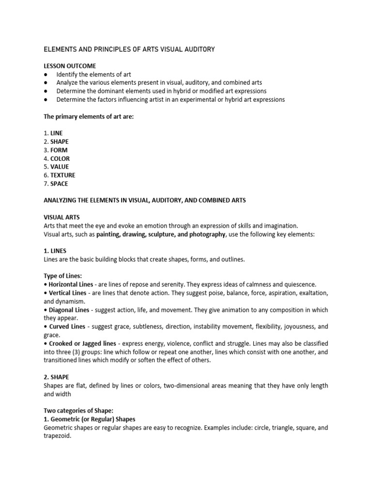Group 4 Elements and Principle of Arts | PDF | Shape | Composition ...