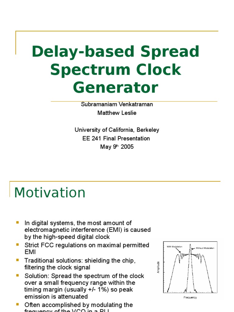 Delay-Based Spread Spectrum Clock Generator | PDF | Electromagnetic Interference | Electricity