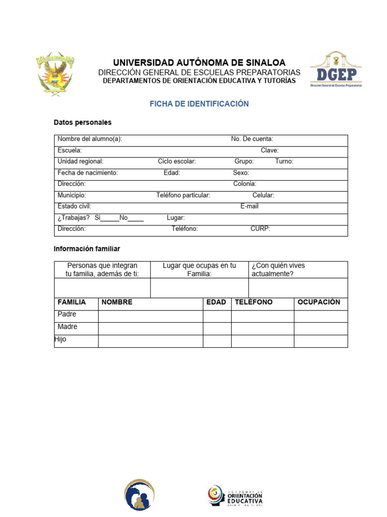 Ficha de Identificación | PDF | Educación Secundaria | Medicina CLINICA