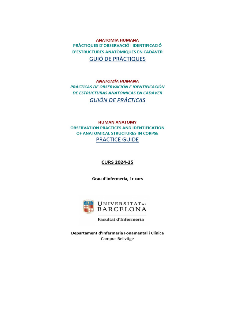 Guión Prácticas Disección 2024-25 | PDF