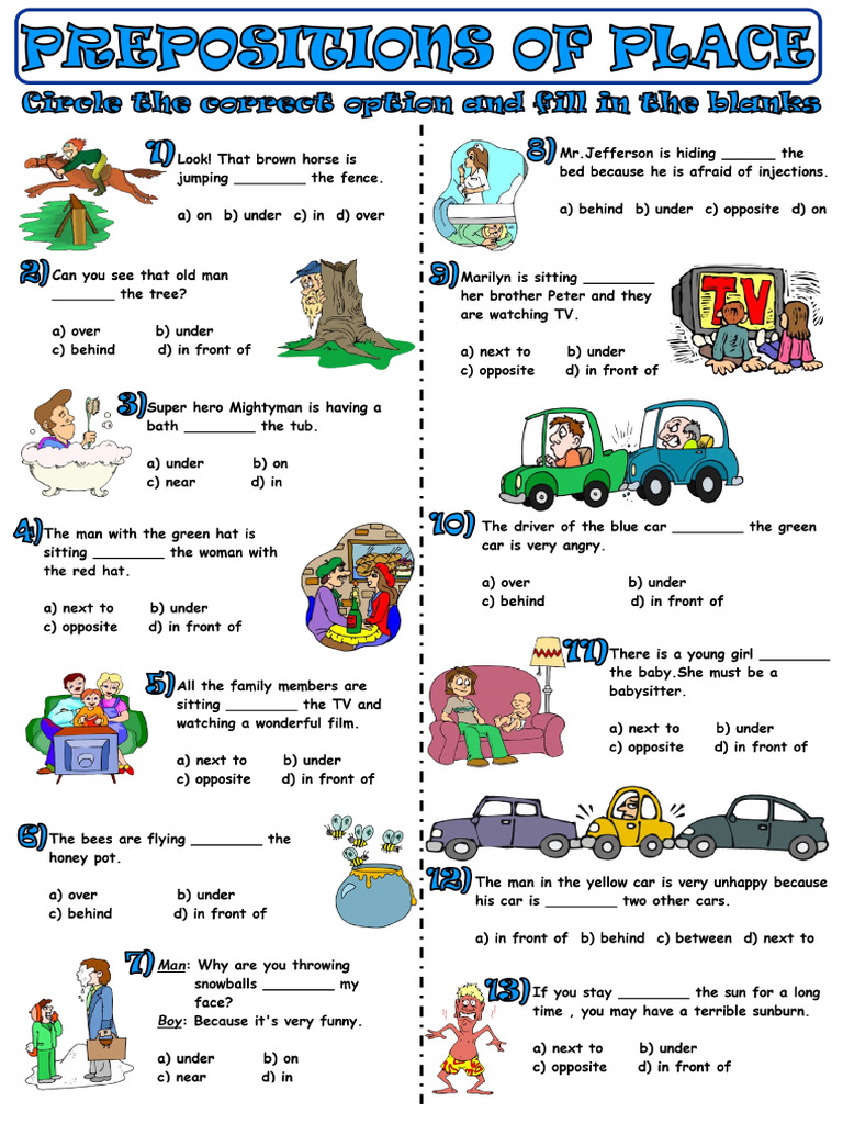 Prepositions of Place | PDF