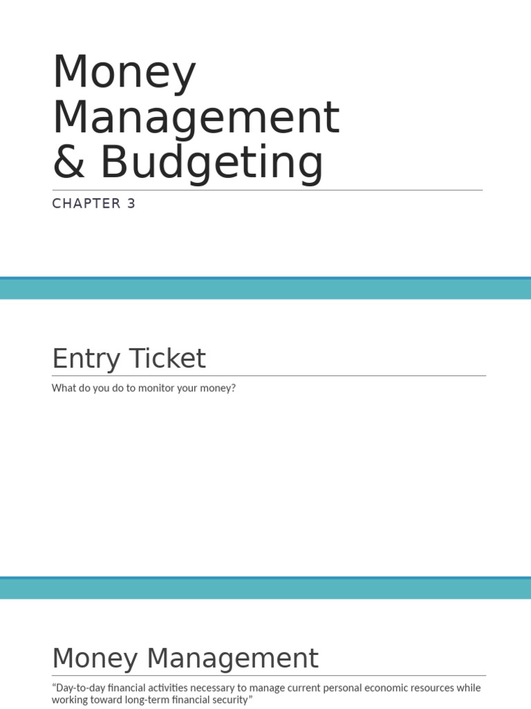 Unit 3 Money Management | PDF | Balance Sheet | Expense