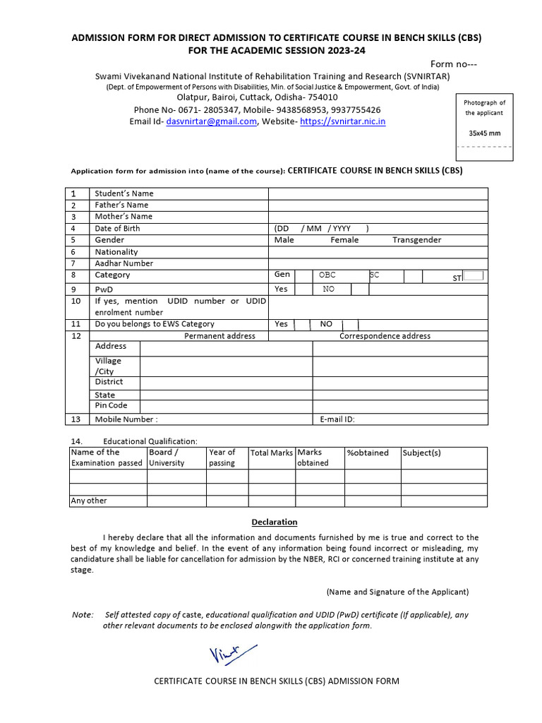 CBS Application Form 2023-24 | PDF | Justice | Crime & Violence