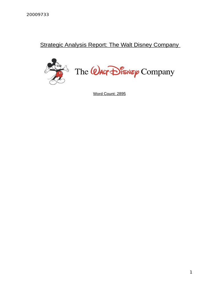 Disney Company Strategic Analysis Report | PDF | The Walt Disney ...