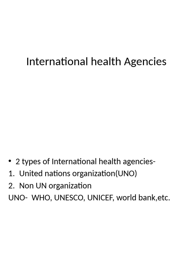 International Health Agencies | PDF | World Health Organization ...