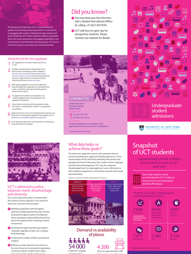 UCT_FactSheet_13_Admissions | PDF